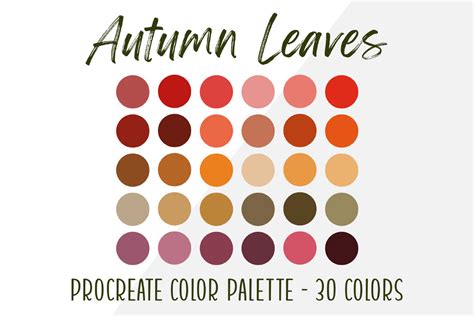 Autumn Leaves Procreate Color Palette Graphic By Lemon Paper Lab · Creative Fabrica
