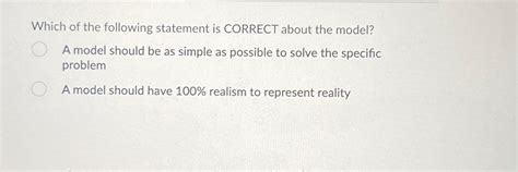 Solved Which Of The Following Statement Is CORRECT About The Chegg