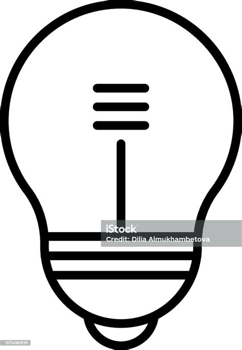 전기 램프 간단한 미니멀리즘 개요 아이콘입니다 웹 사이트 서점 상점 상점에 적합합니다 최소한의 윤곽선 스타일로 편집 가능한 획