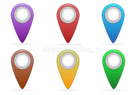 red realistic map pointer location symbols vector set isolated on