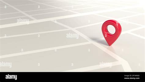 Red Pin Pointer Icon On Map Background Copy Space Navigation Finder Gps Direction Place