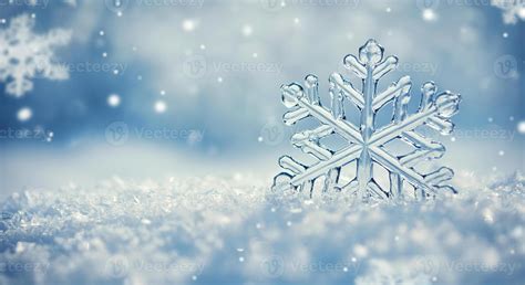 Snowflake In Winter Landscape With Sparkling Ice Crystals And Soft Snowfall Effects 51955712
