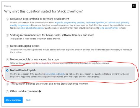 Introducing A New Close Reason Specifically For Non English Questions Meta Stack Overflow