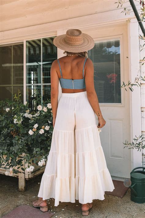 The Tiered Ruffle Flowy Pants Flowy Summer Pants Flowy Pants Outfit