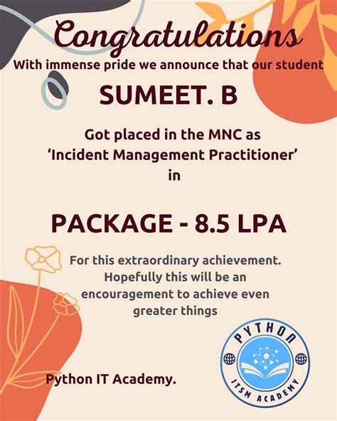 Python Congratulations To Sumeet ⚡ 🫅 For Being Selected As Incident