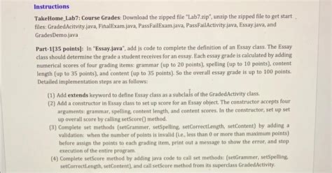 Solved Instructions Takehomelab7 Course Grades Download