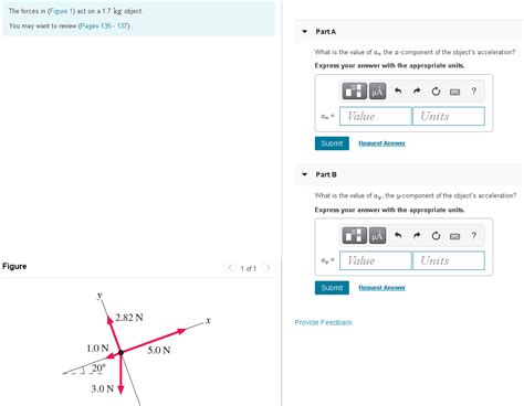 Solved The Forces In Figure 1 Act On A 1 7 Kg Object You