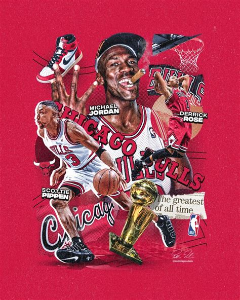 Jordan Collage Chicago Bulls Vintage Design Nba Logo Collage Nba
