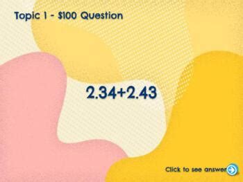Jeopardy Adding Decimals By Katie Jenkins TPT