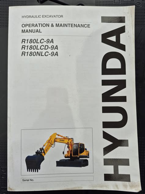 Hyundai R180lc 9a R180lcd 9a R180nlc 9a Excavator Operators Manual