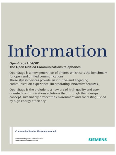Openstage Hfa Sip Data Sheet Issue 9 Pdf