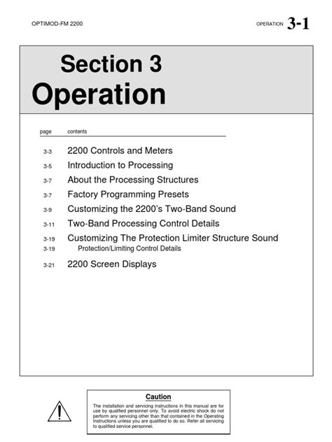 2200 Manual Section 3 Operacion Pdf Equalization Audio Electronics
