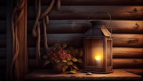 Lantern On Wood Background Rustic And Old Fashioned 24622952 Stock