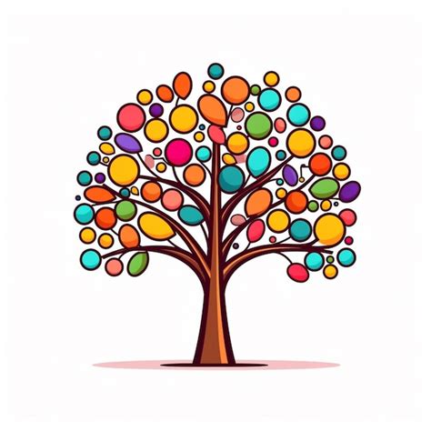 Premium AI Image A Tree With Colorful Bubbles On It And A White