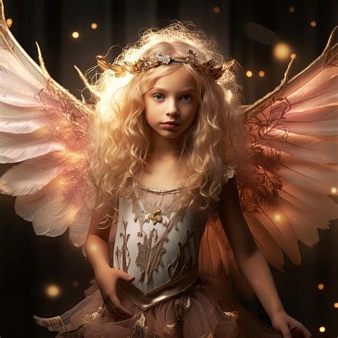 Premium Photo Generative Ai Girl Six Years Old Dressed Fairy With