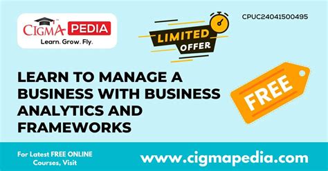 Learn To Manage A Business With Business Analytics And Frameworks Free Udemy Course Cigma Pedia