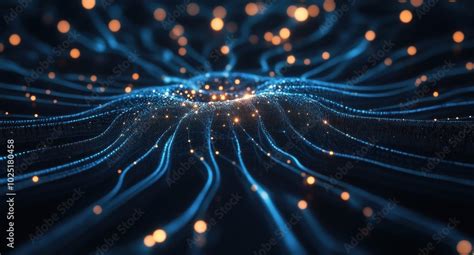 Abstract Neural Network Background With Glowing Connections And Blue Energy Creating An