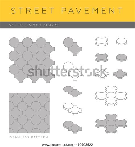 Set Concrete Paver Blocks Seamless Patterns Stock Vector Royalty Free Shutterstock