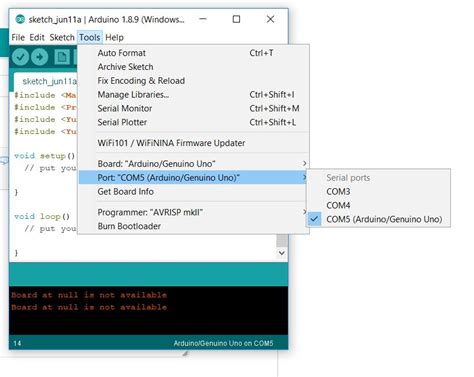 Board At Null Is Not Available Please Help General Guidance Arduino Forum