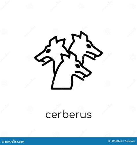 Cerberus Icon Trendy Modern Flat Linear Vector Cerberus Icon On Stock Vector Illustration Of