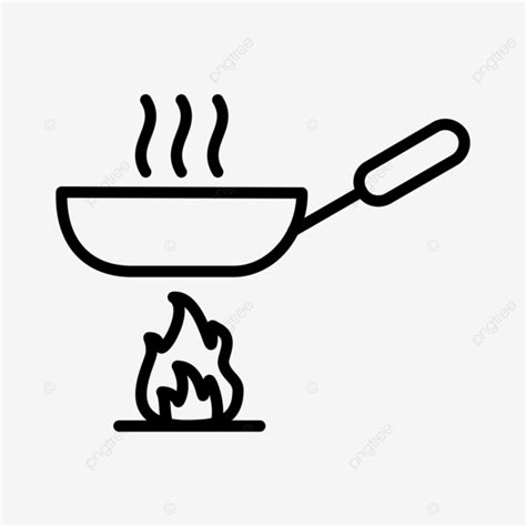 팬 라인 아이콘 벡터 요리 음식 더운 Png 일러스트 및 벡터 에 대한 무료 다운로드 Pngtree