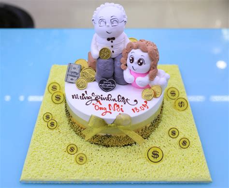 Bánh Sinh Nhật Tạo Hình 3d ông Và Cháu Gái Ngộ Nghĩnh đáng Yêu Tặng ông