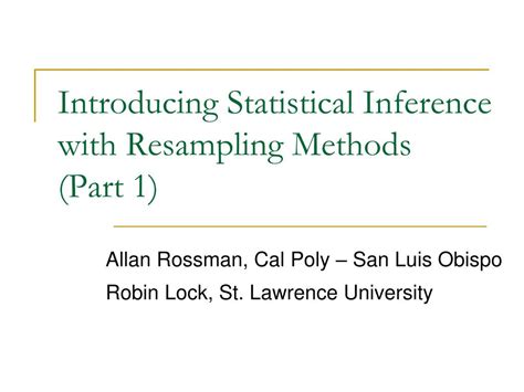 ppt introducing statistical inference with resampling methods part 1