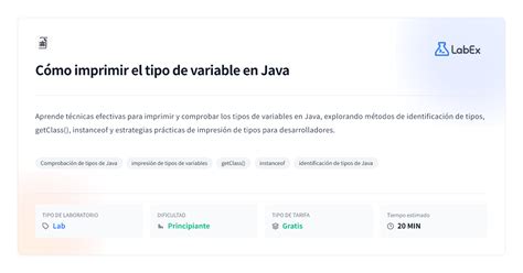 Imprimir Tipo De Variable Java Guía Para Desarrolladores Labex