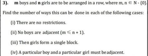 Solved M Babes And N Girls Are To Be Arranged In A Row Chegg Com