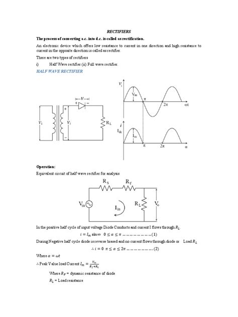 Analog Module 2 Rectifiers Ece 1001 Pdf Rectifier Diode