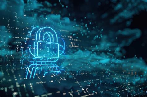 Digital Security Lock Surrounded By Data Streams In A Cyber Environment Premium Ai Generated Image