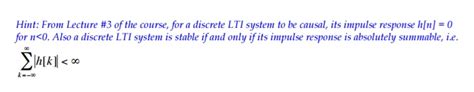 solved the impulse response h n of a discrete time linear