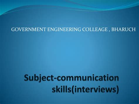 Communication Skills Interview Pptx
