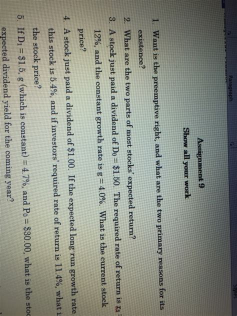 Solved Want Is The Preemptive Right And What Are The Two Chegg