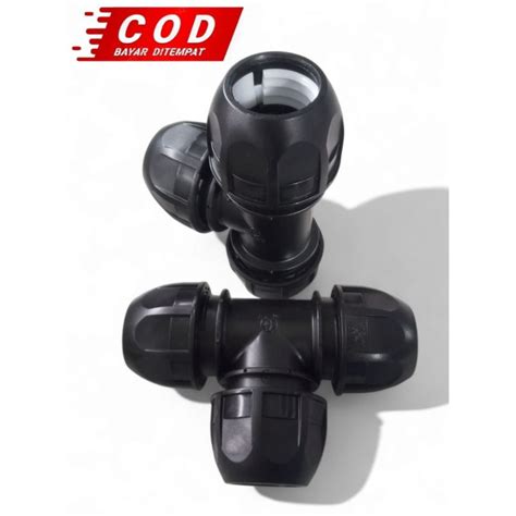 Jual Sambungan Pipa Hdpe Equal Tee Ukuran 50mm Atau 1 1 2 Inch Shopee Indonesia