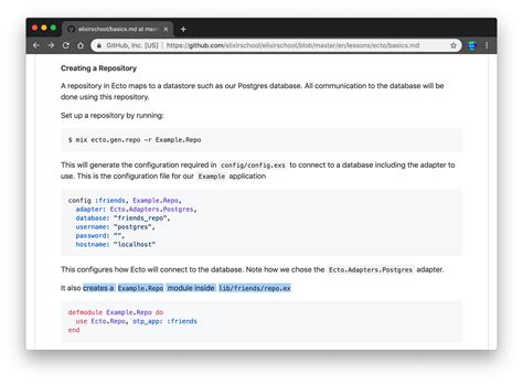 Location Of Example Repo Module In Friends Ecto Example Issue 1908