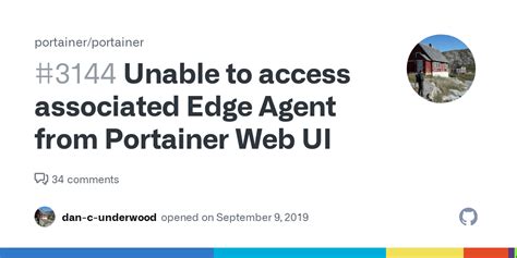 unable to access associated edge agent from portainer web ui · issue