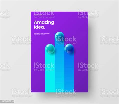 다채로운 3d 구체 엽서 그림입니다 독특한 브로셔 벡터 디자인 템플릿입니다 개념에 대한 스톡 벡터 아트 및 기타 이미지 개념 고급 고등학교 이하 Istock