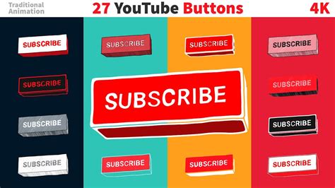 Youtube Subscribe Buttons - Stock video - Motion Graphics - YouTube