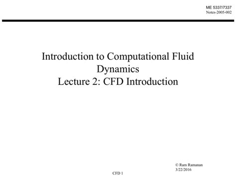 Computational Fluid Dynamics For Engineers Lecture 2 Cfd