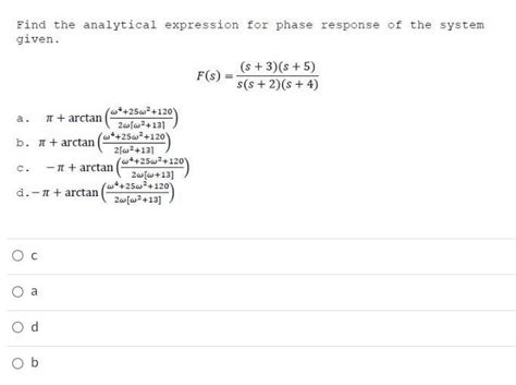 Solved Find The Analytical Expression For Magnitude Of The