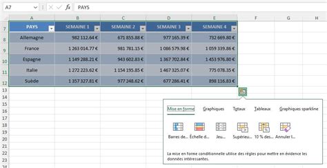 Analyse Rapide De Tableaux Tableau Excel