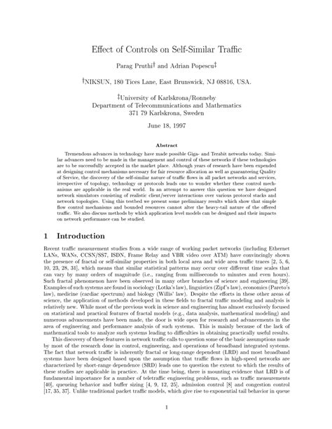 Pdf Effect Of Controls On Self Similar Traffic