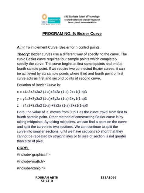 Program 9 Bezier Curve Pdf