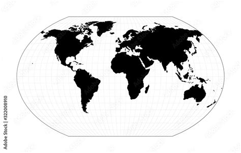 Eps10 Vector World Map Kavrayskiy Vii Pseudocylindrical Projection Plan World Geographical Map