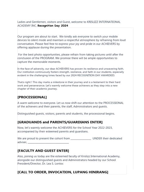 Recognition Script Pdf
