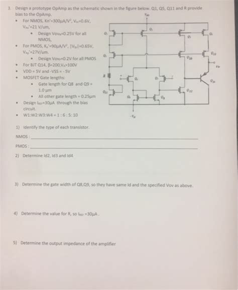 Design A Prototype OpAmp As The Schematic Shown In Chegg