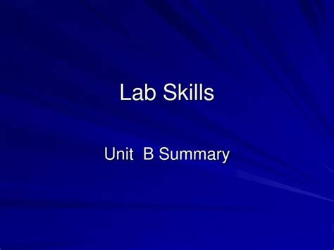 PPT Lab Skills PowerPoint Presentation Free Download ID