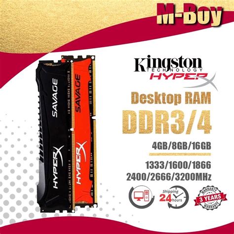 Kingston Hyperx Savage 4gb 8gb 16gb Desktop Ram Ddr3 Ddr4 1333 1600