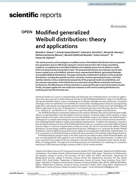 Pdf Modified Generalized Weibull Distribution Theory And Applications